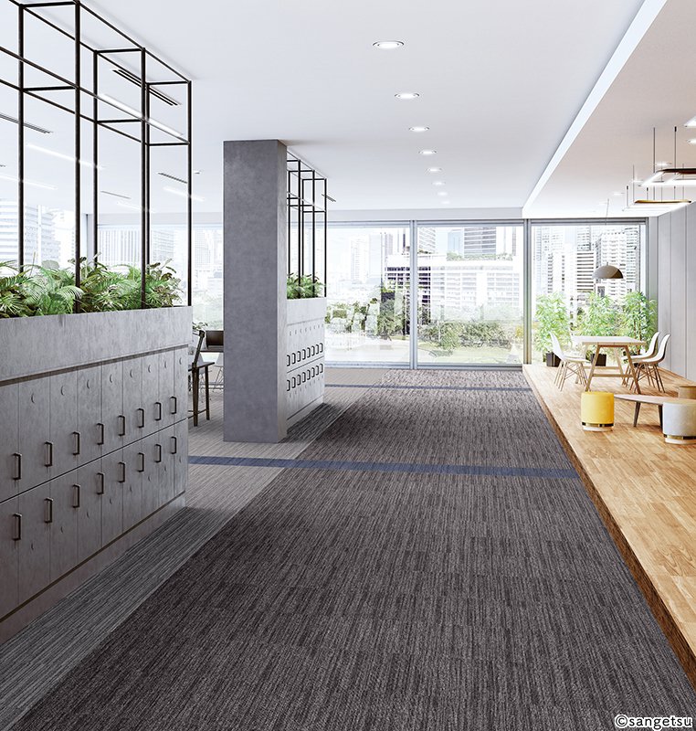 NT880H [ミスティⅡ] サンゲツ タイルカーペット NT881H～885H / NT88006～88008 (ライン柄/6.5mm厚) 枚売り