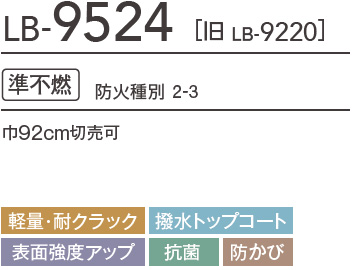 LB-9524 [織物調] ベーシック (軽量・耐クラック/撥水/表面強度/抗菌/防かび) リリカラ 壁紙 BASE ベース 2024-26 m販売