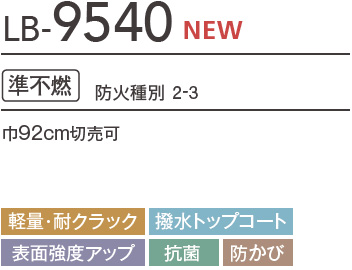 LB-9540 [石目調] 機能性 (軽量・耐クラック/撥水/表面強度/抗菌/防かび) リリカラ 壁紙 BASE ベース 2024-26 m販売